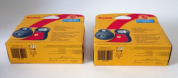 2 x TWO Kodak Fun Flash Disposable SUC Camera 27exp. + 12 FREE = 39exp ...