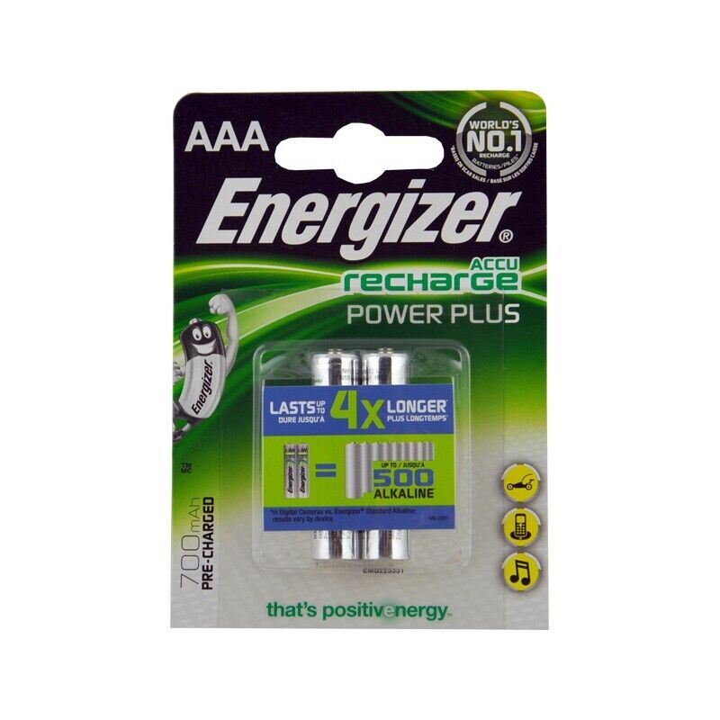 Energizer AAA Rechargeable Batteries Power Plus ACCU Pre-Charged NiMH ...